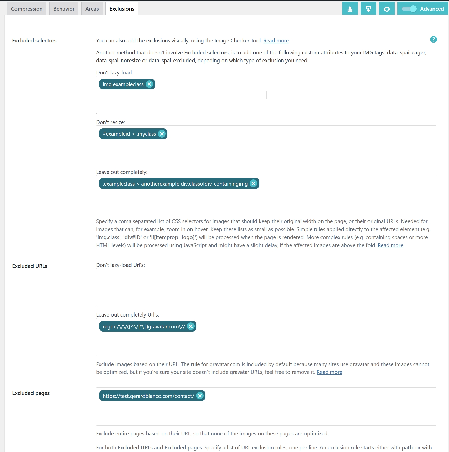ShortPixel Adaptive Images settings - Exclusions - ShortPixel Knowledge Base